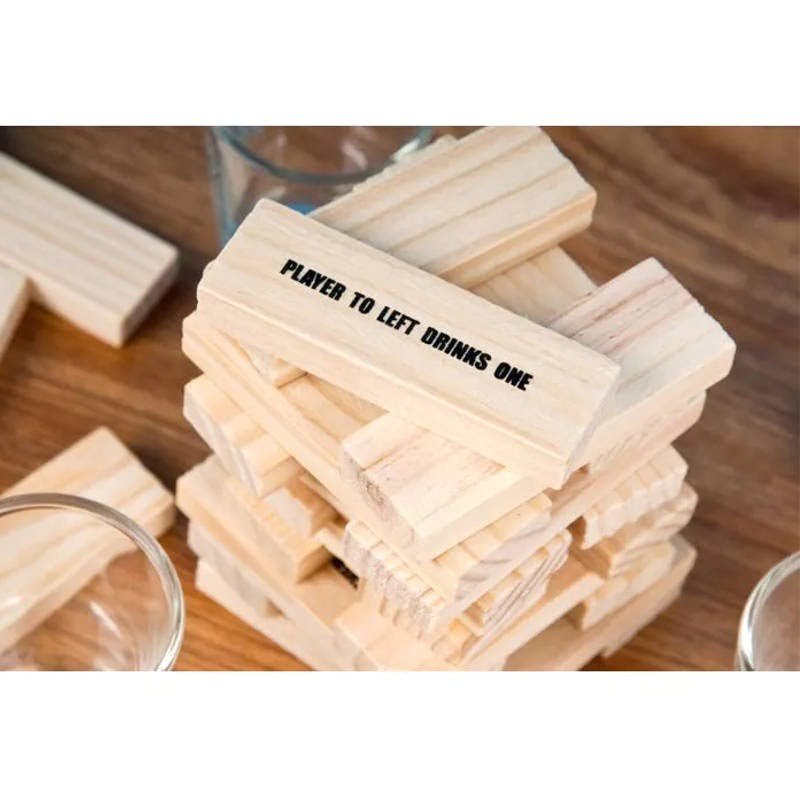 Juego De Beber Drunken Tower Jenga + 4 Shot De Vidrio Fiesta ...